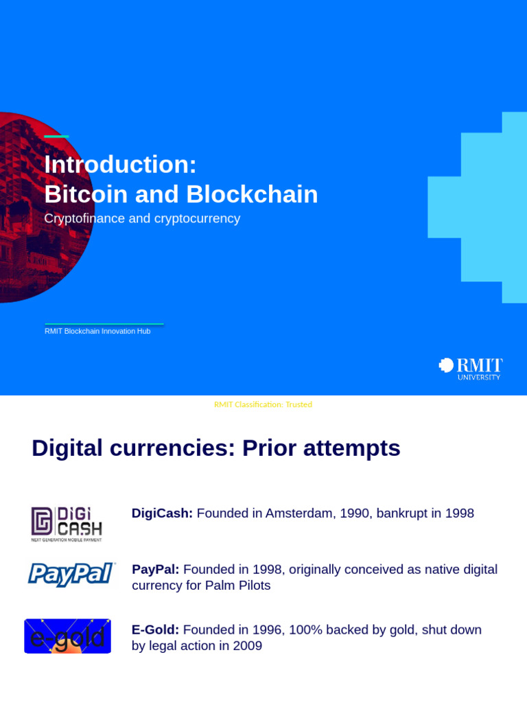 12 June 23 Lecture 1 - Introduction - Bitcoin and Blockchain | PDF | Cryptography | Bitcoin