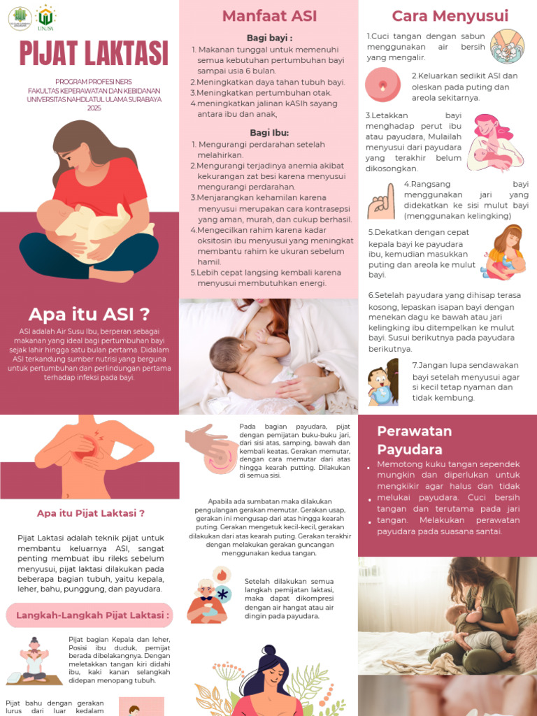 Leaflet PKRS - Pijat Laktasi - Kel 3 Ruang VK-1 PDF | PDF