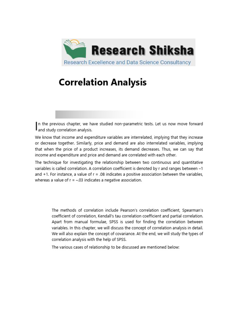Session 4 Correlation Analysis | PDF | Spearman's Rank Correlation Coefficient | Covariance