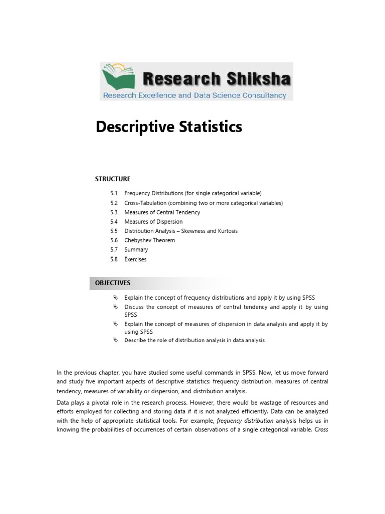 Session 1 Descriptive Analysis | PDF | Mean | Variance
