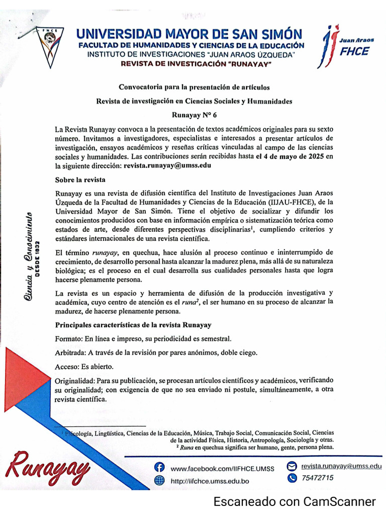 Convocatoria Runayay 6 | PDF