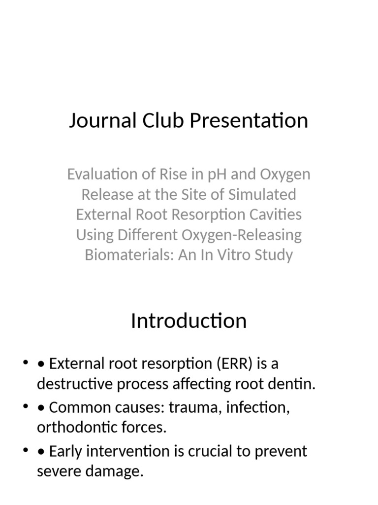 JC Presentation External Root Resorption 50slides | PDF | Healing ...