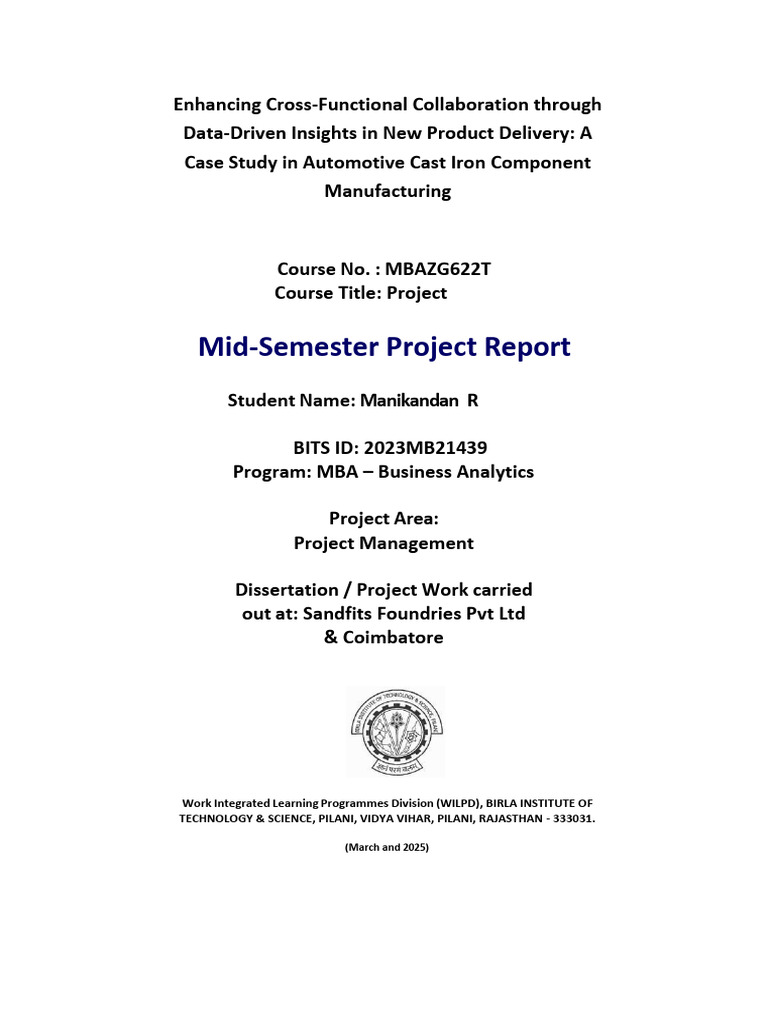 Mid-Semester Project Report | PDF | Project Management | Strategic Management