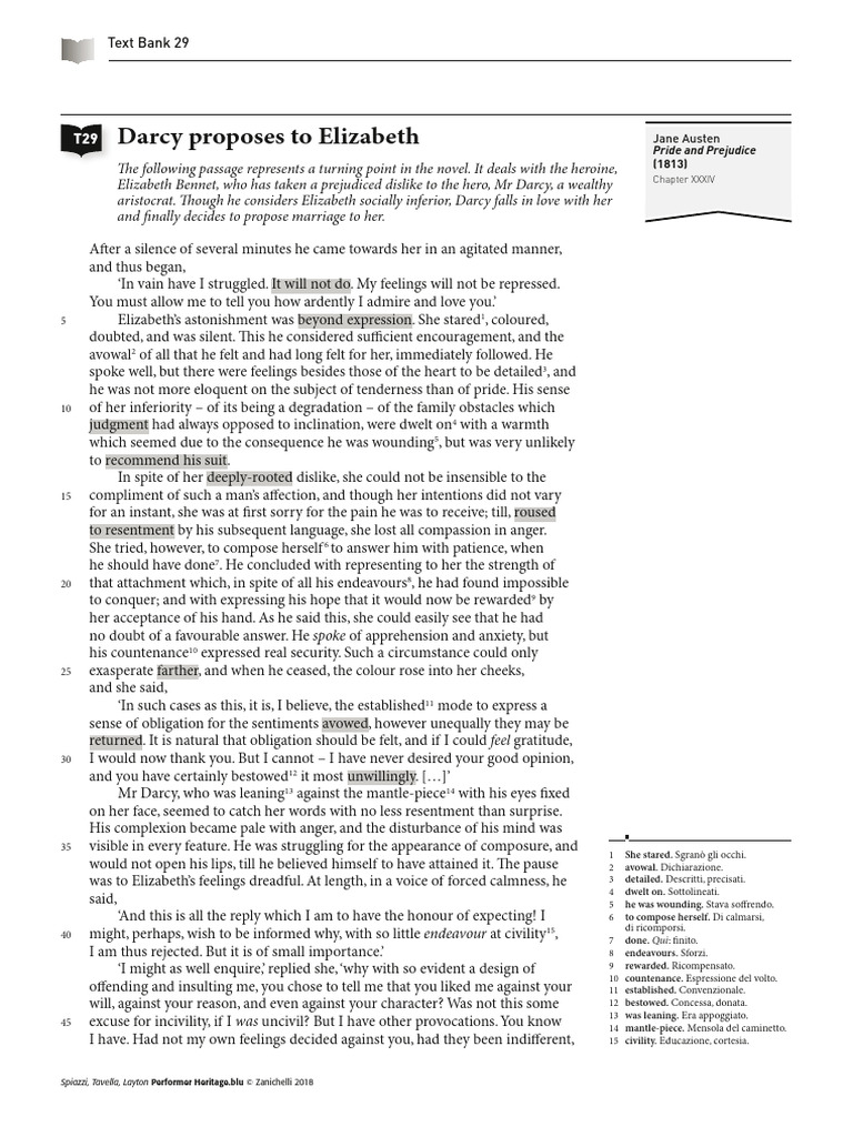 TB29 Austen Darcy Proposes To Elizabeth | PDF | Mr. Darcy | Pride And Prejudice