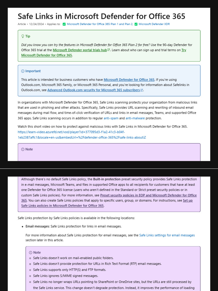 Complete Safe Links Overview For Microsoft Defender For Office 365 - Microsoft Defender For ...