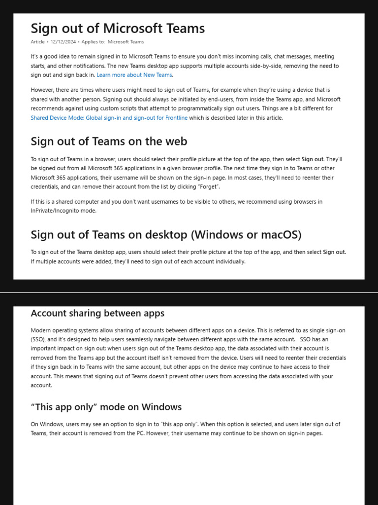 How to Sign Out of Microsoft Teams | PDF | Mobile App | Microsoft Windows