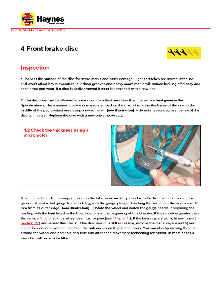 Brake Disc Inspection and Replacement Guide | PDF | Brake | Anti Lock ...