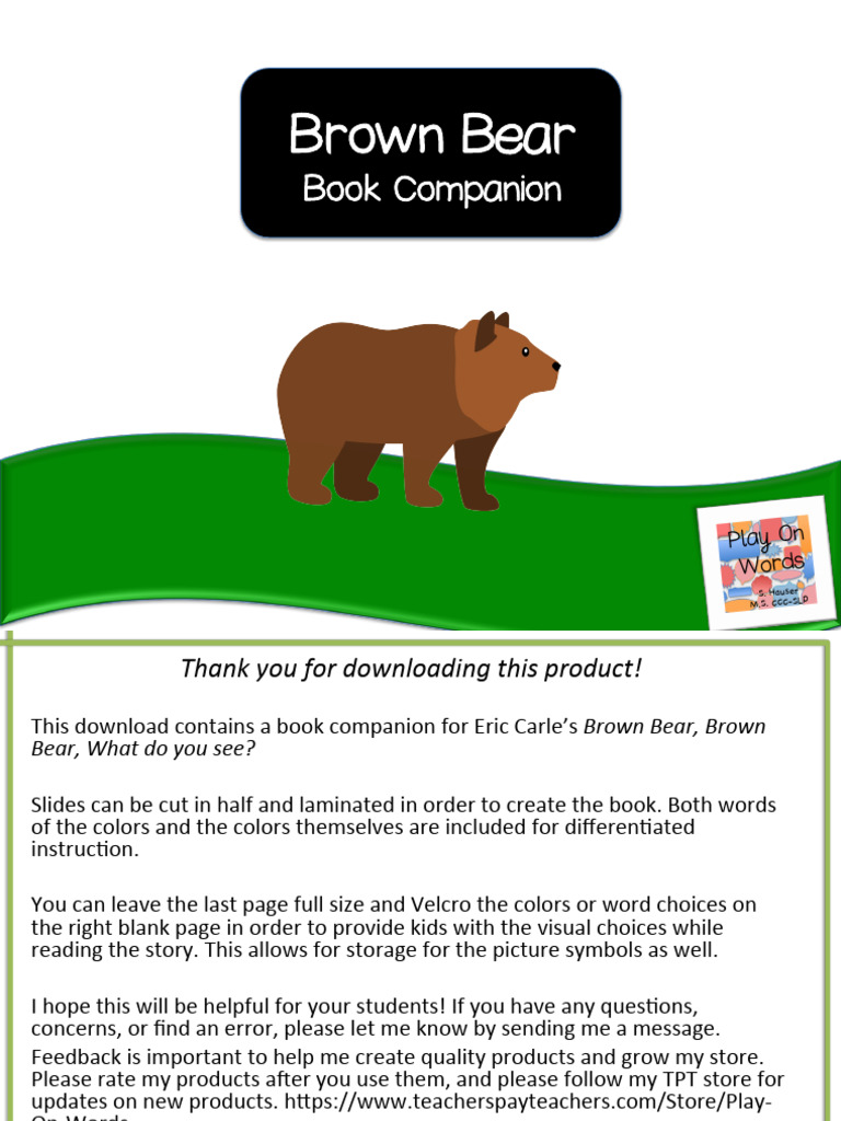 Brown Bear: Book Companion | PDF
