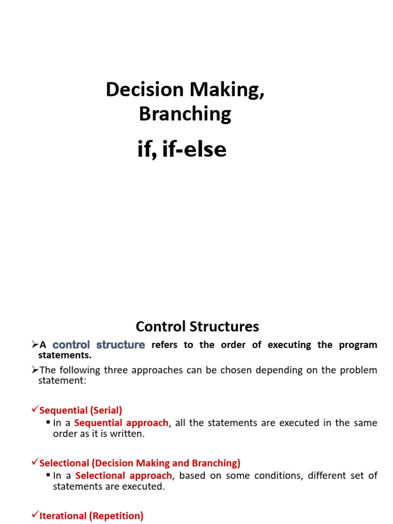 9-10 Decision Making If Else Switch | PDF | Integer (Computer Science) | Computer Engineering