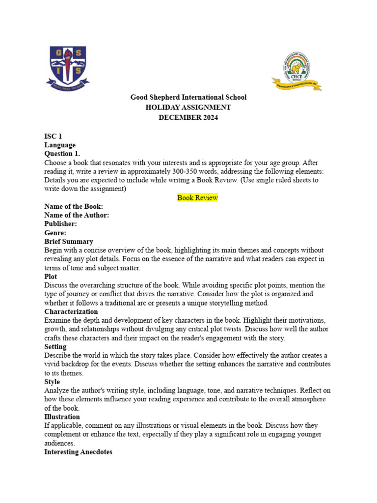 Isc 1 English Project Work | PDF | Narrative | Books