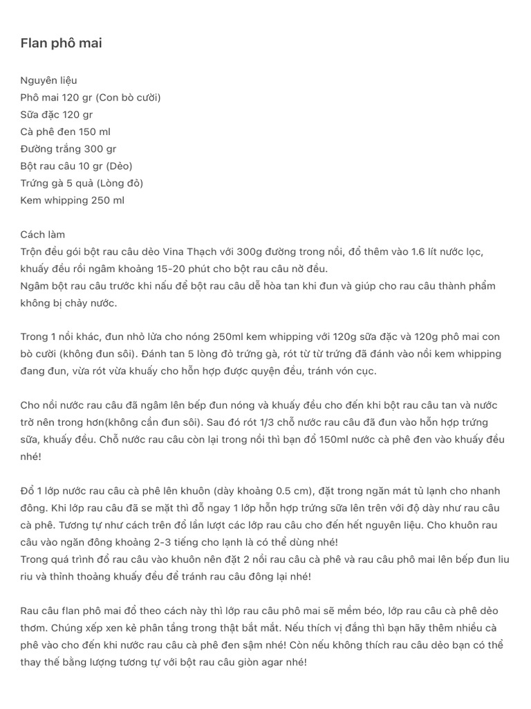 Flan phô mai | PDF