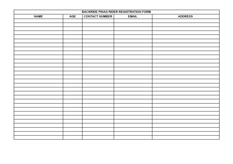 Registration Form Sheet1 | PDF