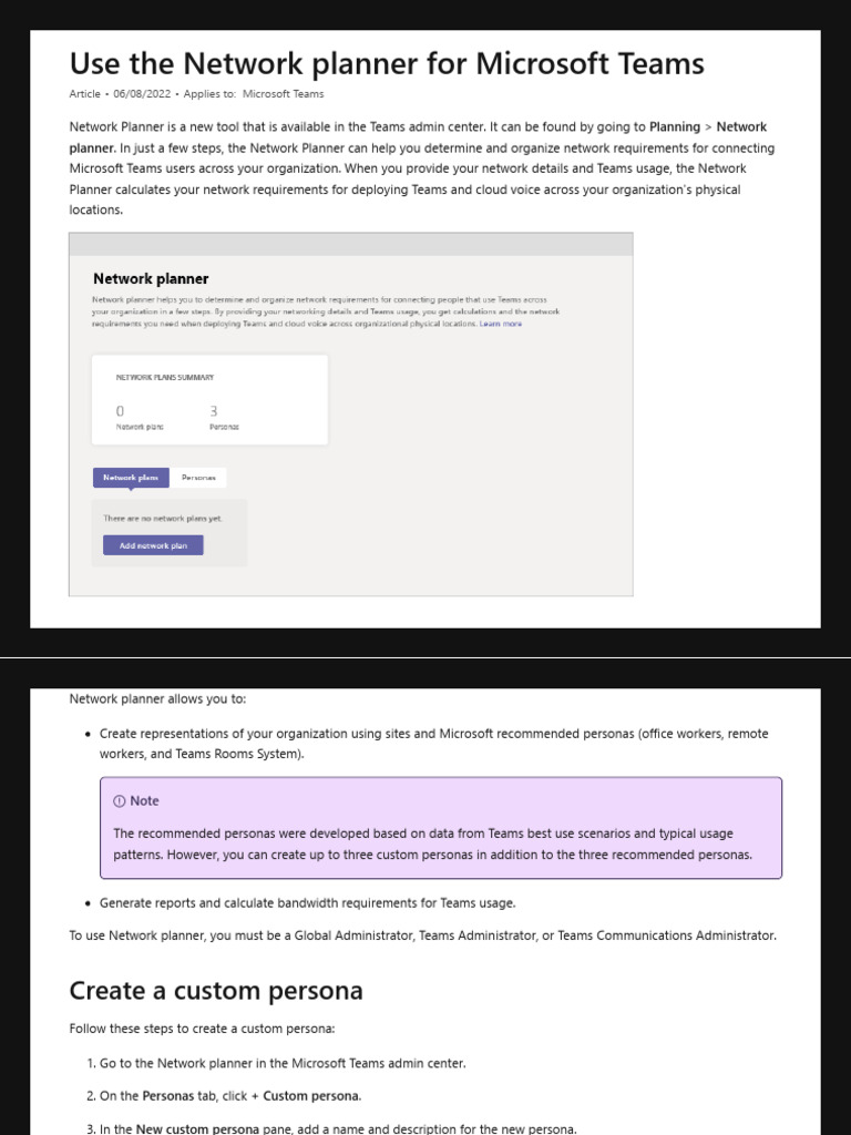 Microsoft Teams Network Planner Guide | PDF | Software | Information ...