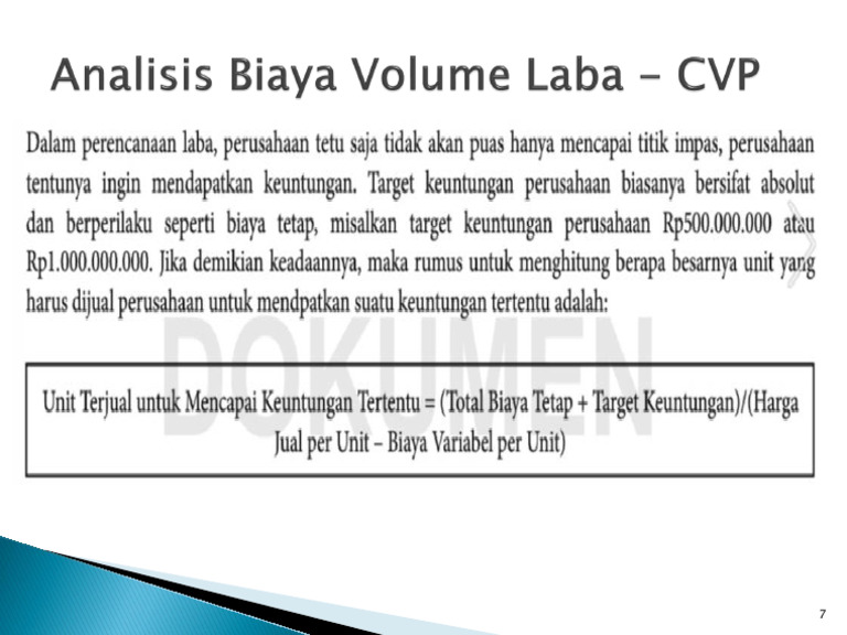 Akmen - 7 - PPT - Analisis Biaya Volume Laba-Febi-7 | PDF