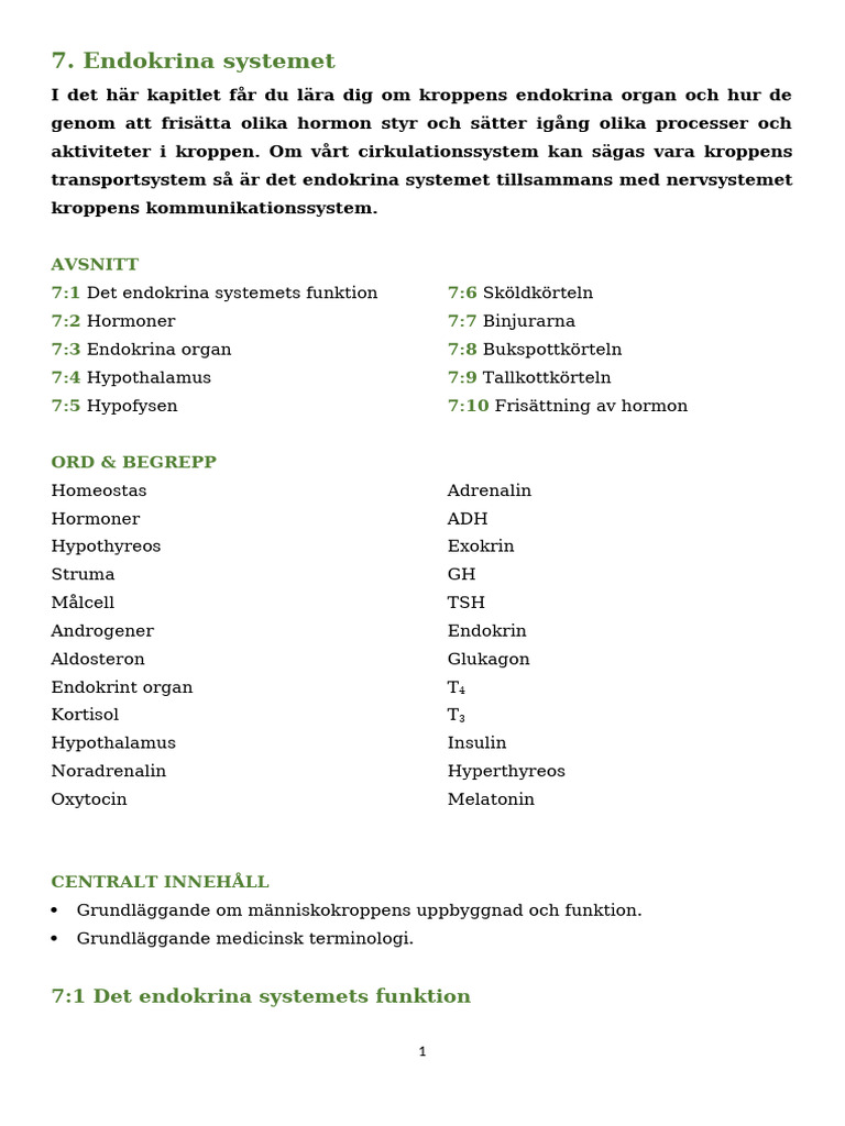 Endokrina Systemet | PDF