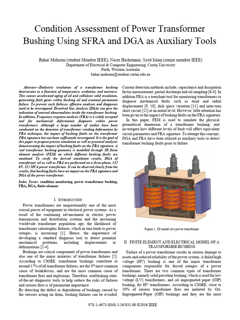 Power Transformer Bushing Model | PDF | Transformer | Dielectric