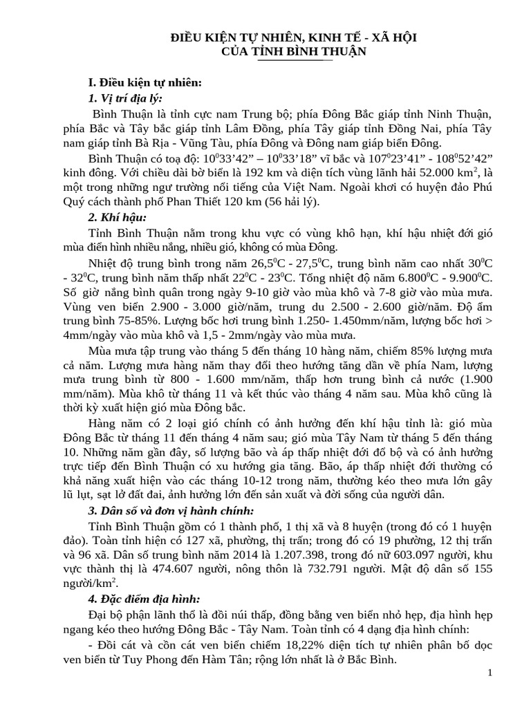 Dieu Kien Tu Nhien Binh Thuan | PDF