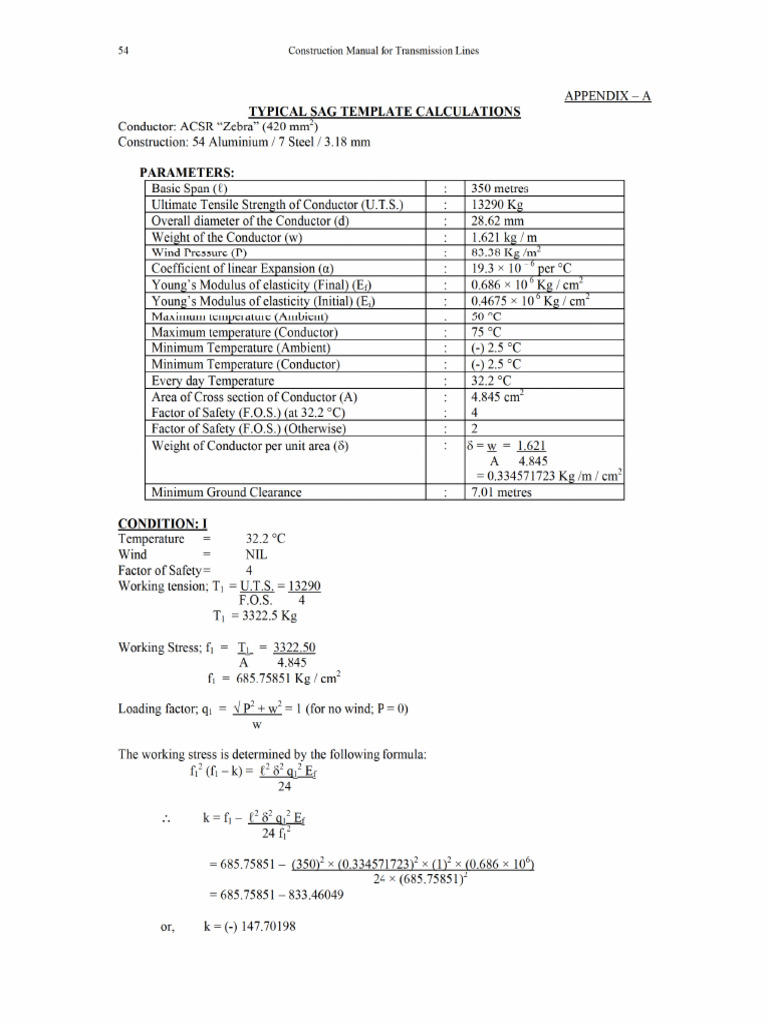 Sag-Tension Calculation | PDF