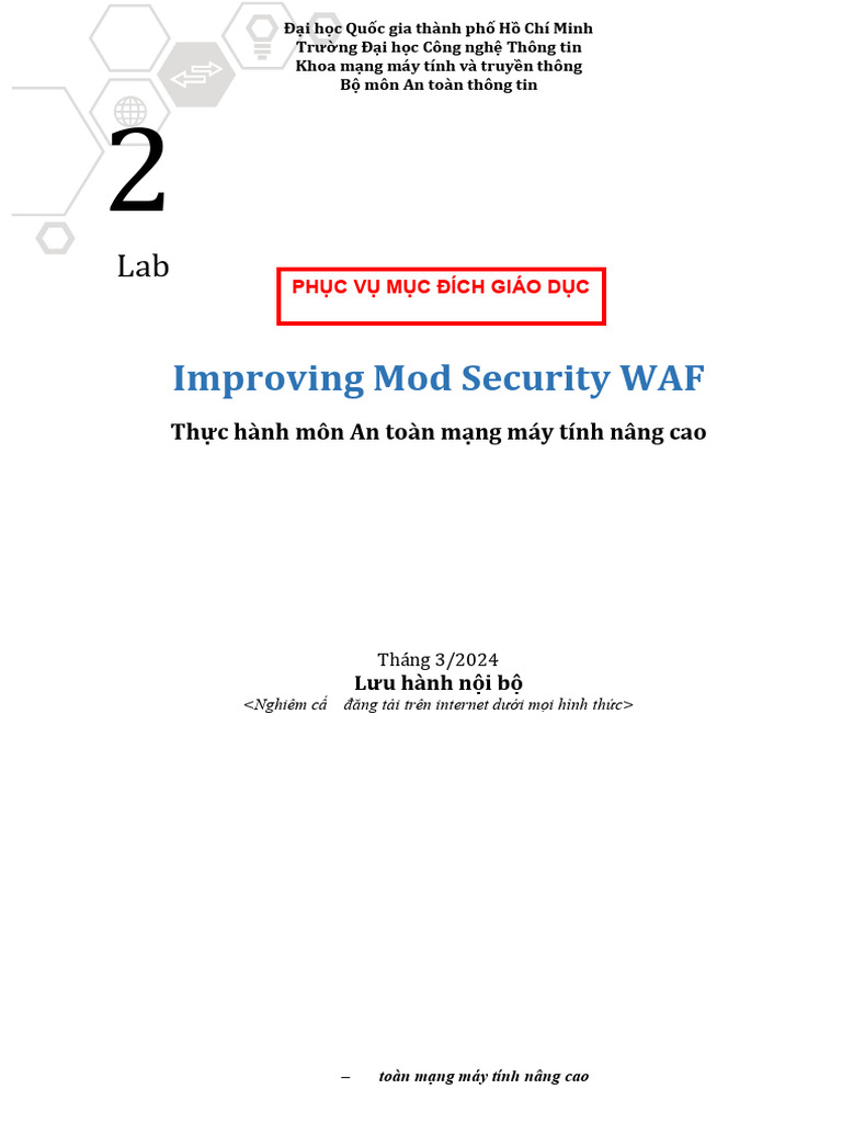 Lab 2 - Improving Mod Security WAF | PDF