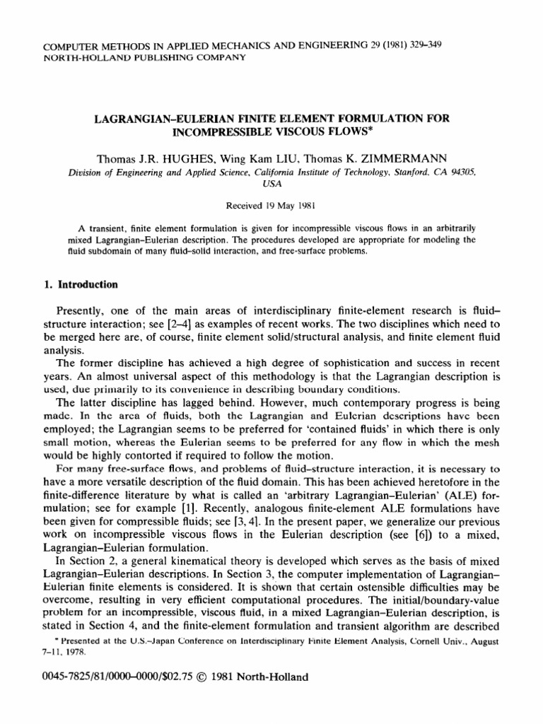 8. 1981-Huges-Lagrangian-Eulerian finite element formulation for incompressible viscous flows ...