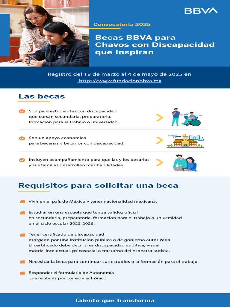 Infografía - Becas BBVA Chavos Con Discapacidad Que Inspiran | PDF