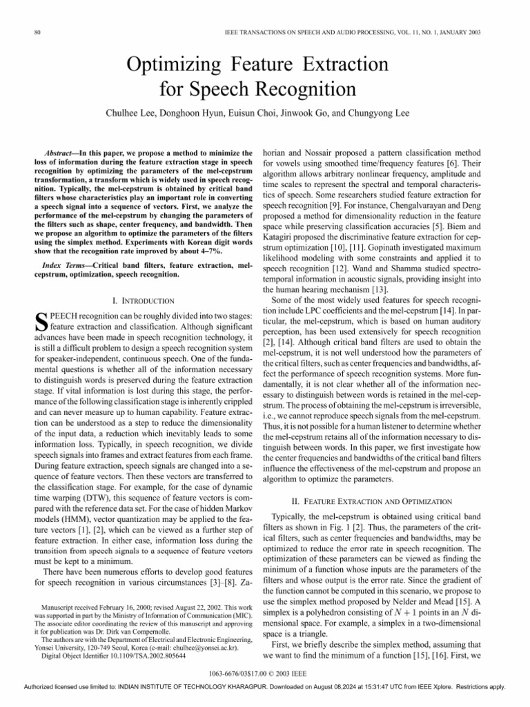 IEEE Speech Processing | PDF