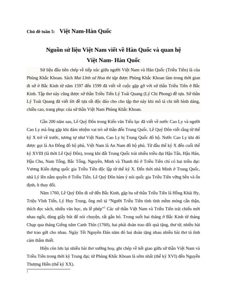 Tuan-5_Đoạn-dịch-Việt-Han-SV | PDF