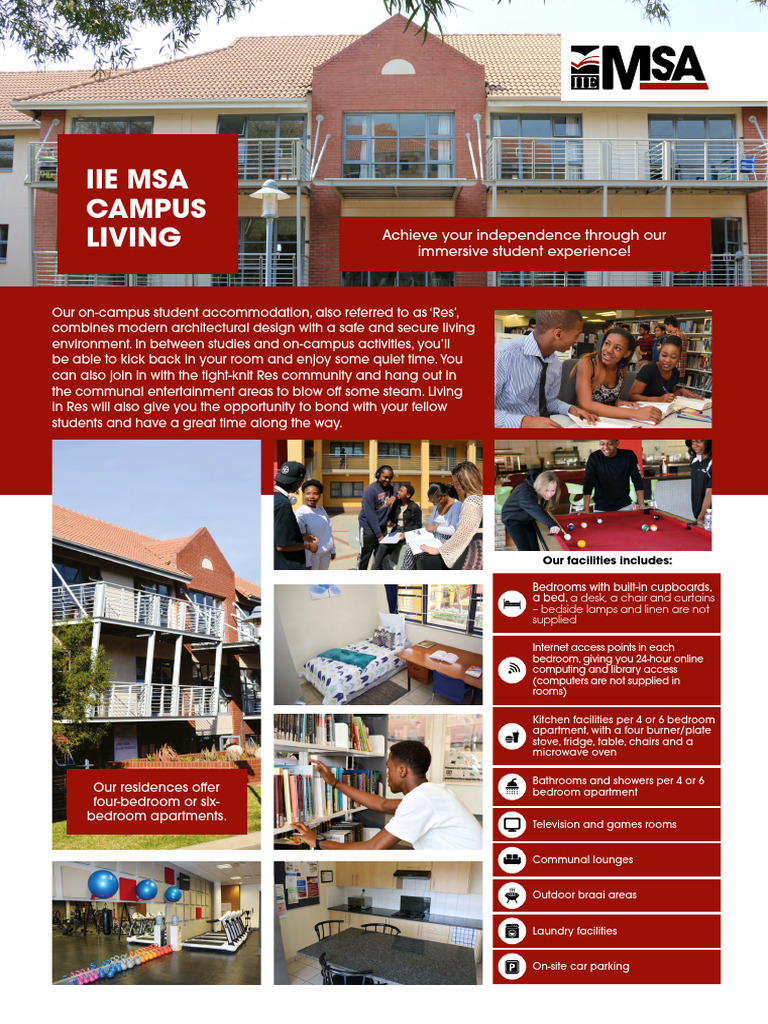 IIE MSA Campus Accommodation Overview | PDF | Bedroom | Home