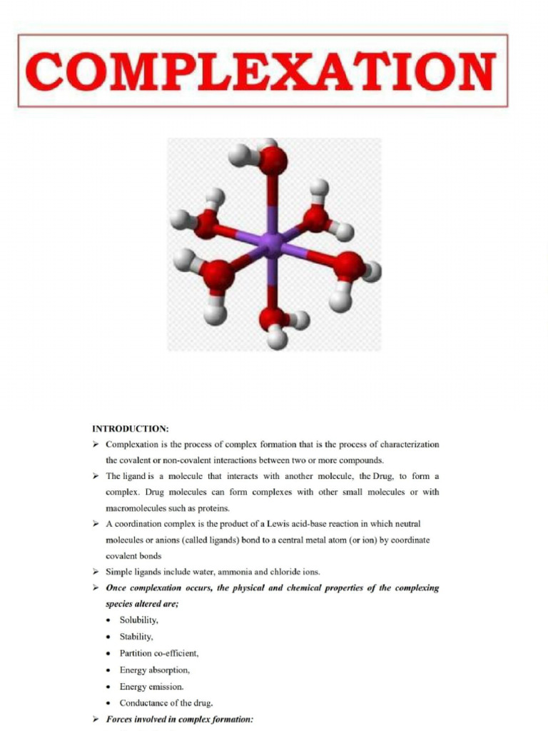 Complexation | PDF