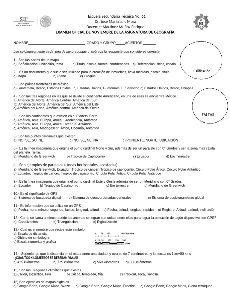 Examen de Geografía Secundaria 61 | PDF | Ecuador | Américas