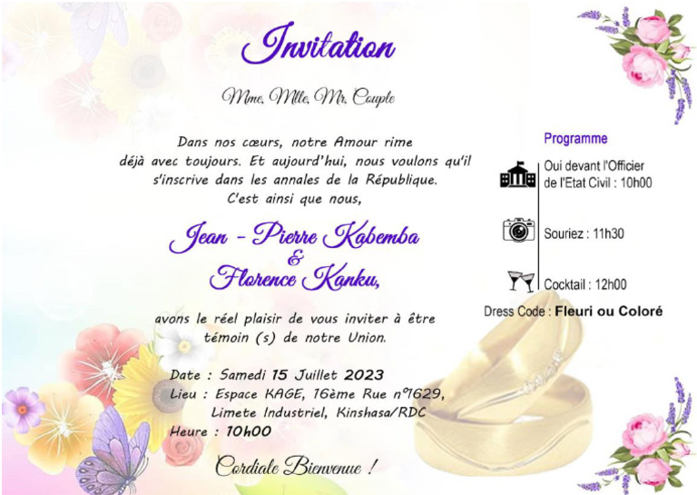 Couple Me Fabrice MUTAMBA Civ. | PDF