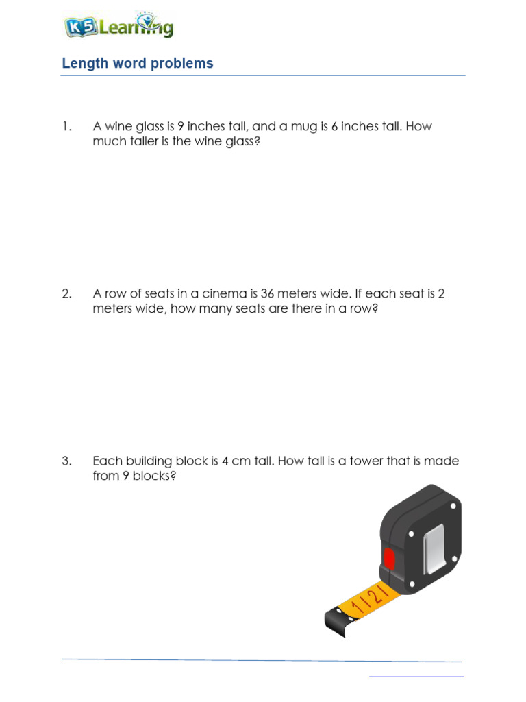 Grade 3 Length Word Problems Worksheet | PDF