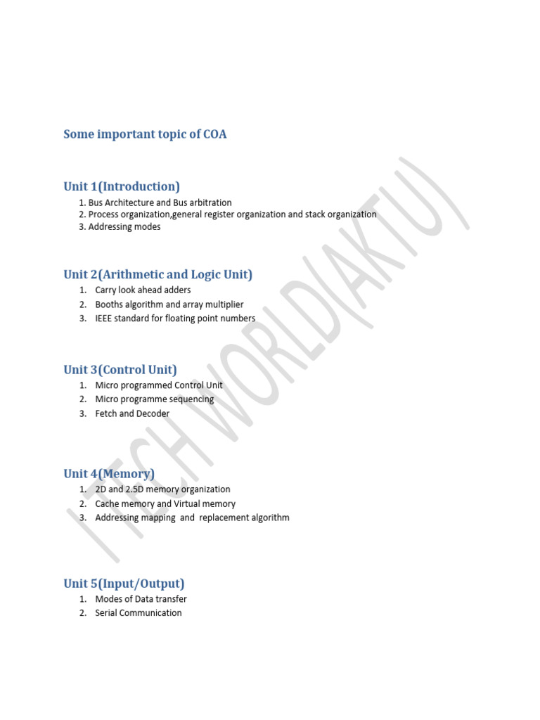 COA Imp Topics PDF | PDF