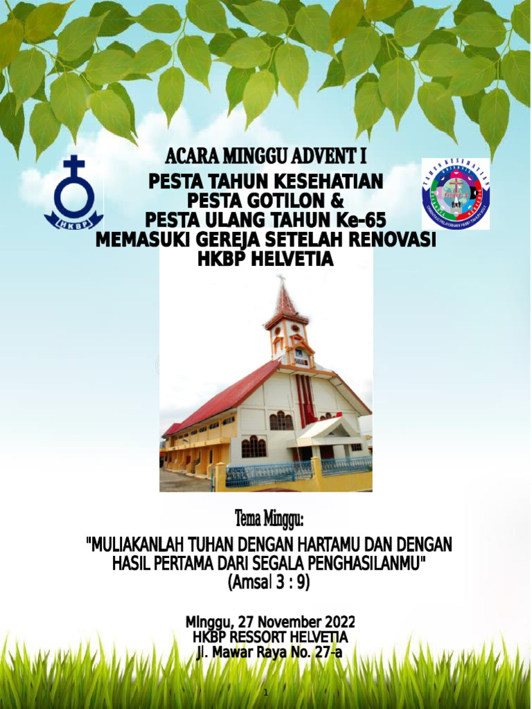 Ibadah Pesta Gotilon & Ulang Tahun Gereja | PDF