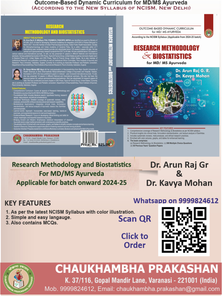 Research Methodology and Biostatistics (NCISM) - Dr. Arun Raj GR & Dr ...