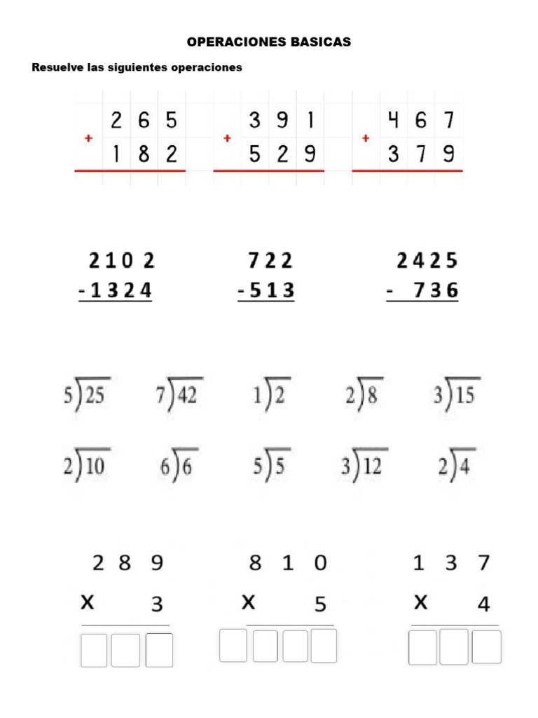 3° Operaciones Basicas | PDF