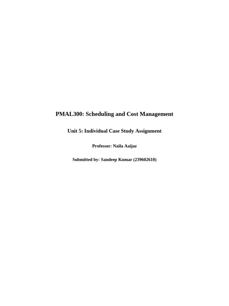 PMAL 300 Individual Case Study | PDF