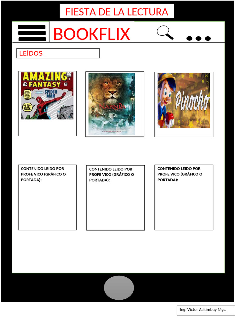 Plantilla 2 Festival de La Lectura Bookflix | PDF