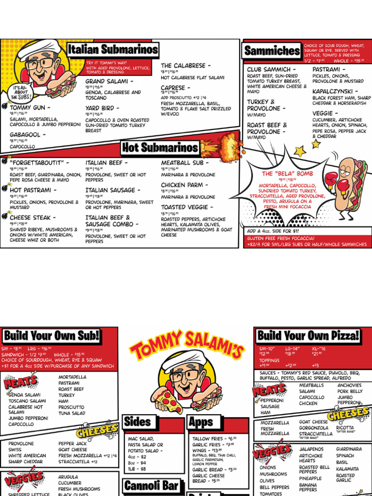 Tommy Salami Menu | PDF