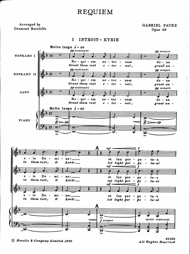 Requiem Gabriel Faure, arr. Desmond Ratcliffe | PDF