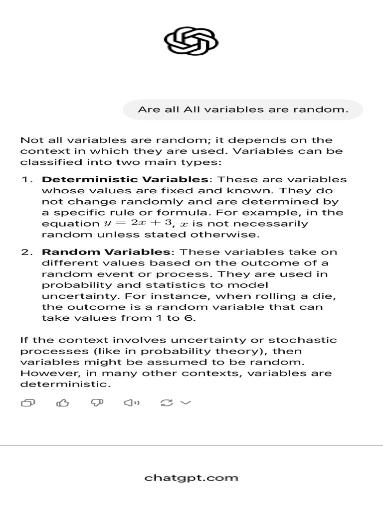 Random Vs Deterministic Variables | PDF