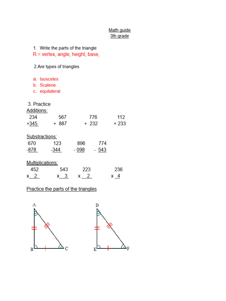 3th Grade Math Guide | PDF