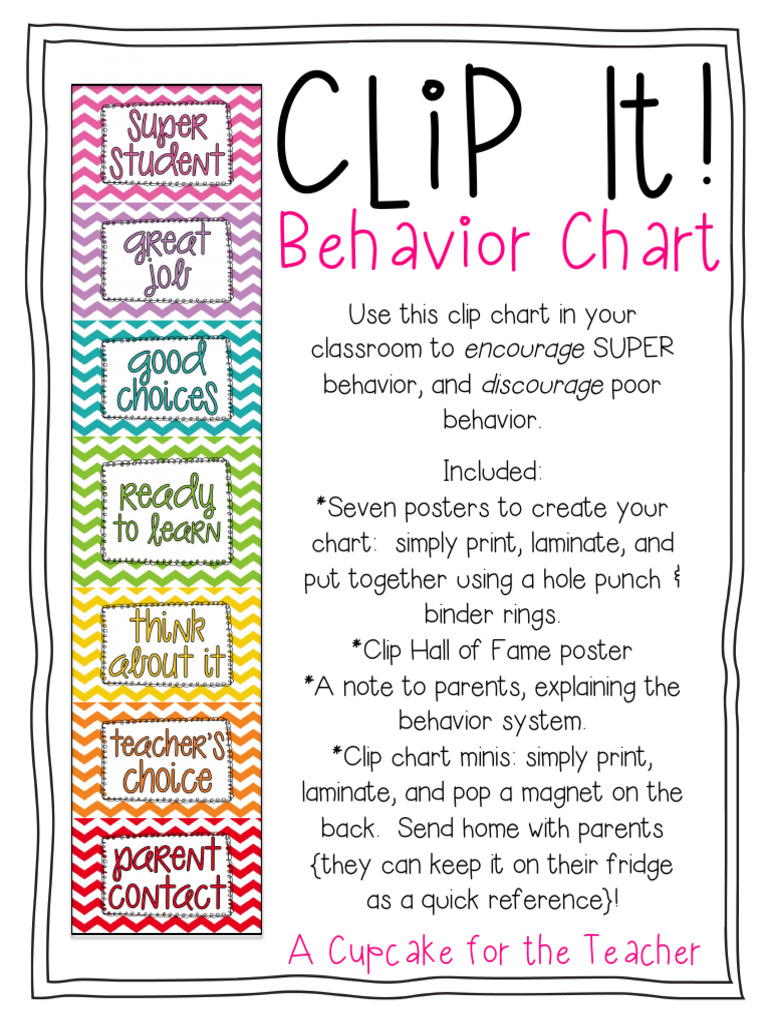 Clip It Behavior Chart Chevron | PDF | Teachers | Learning
