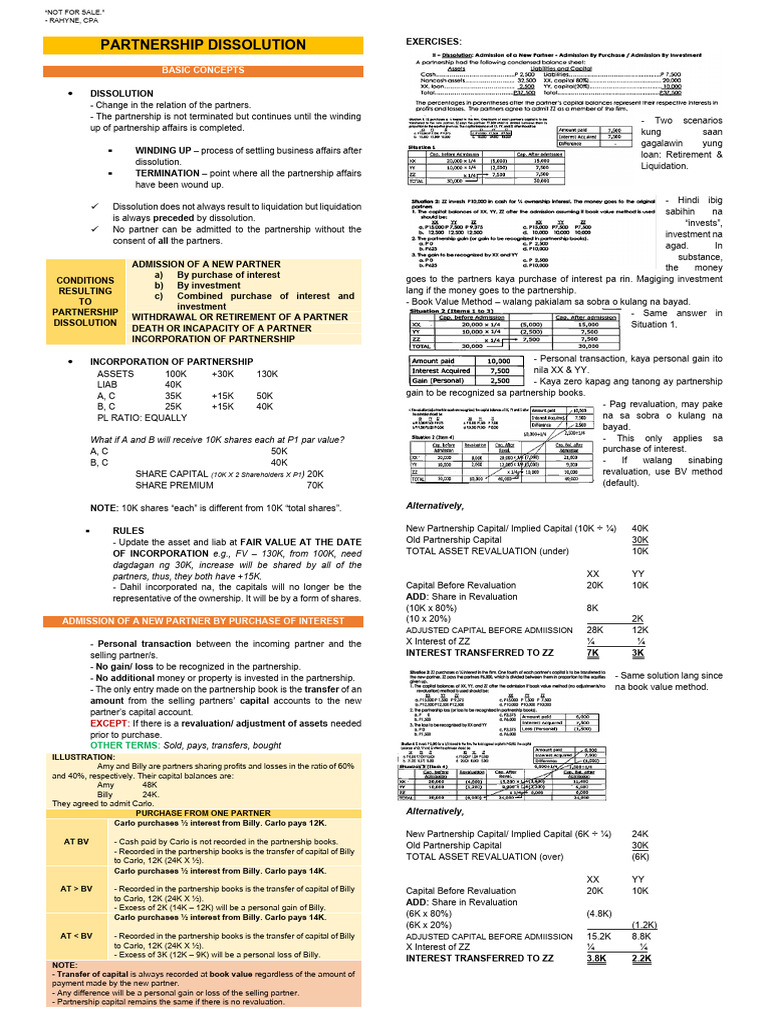 Afar 02 Partnership Dissolution Pdf Interest Money