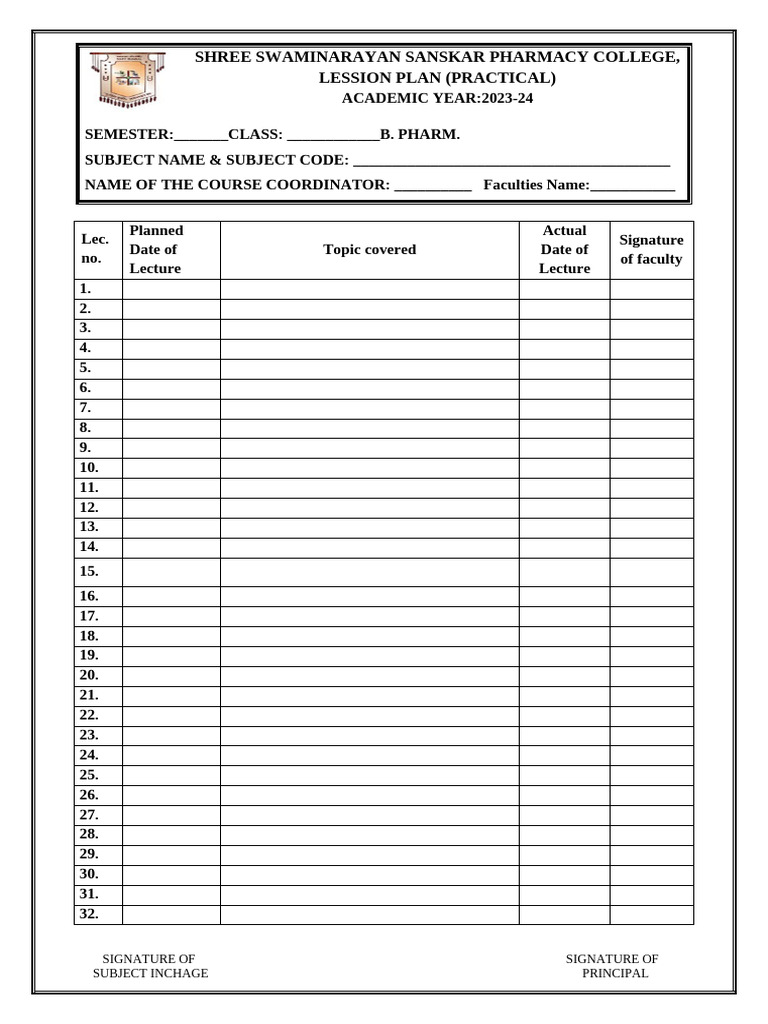 Lession Plan Theory Format | PDF