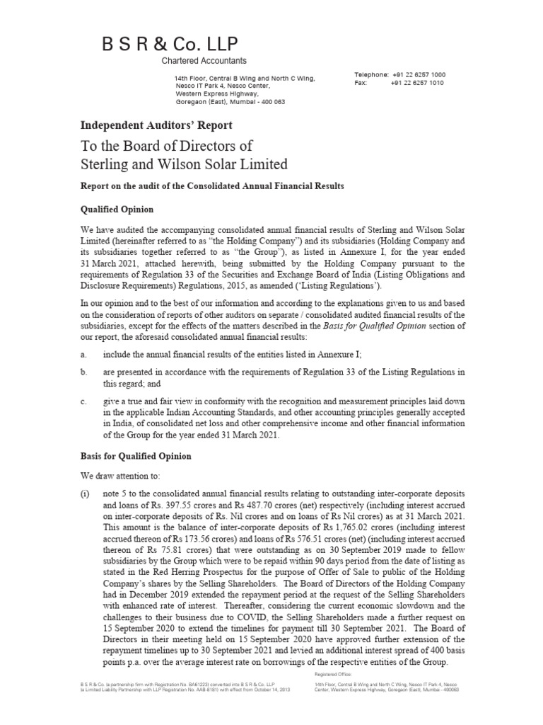 Qualified Report | PDF | Going Concern | Equity (Finance)