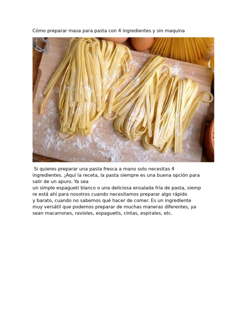Recetas Pasta Desde Cero | PDF