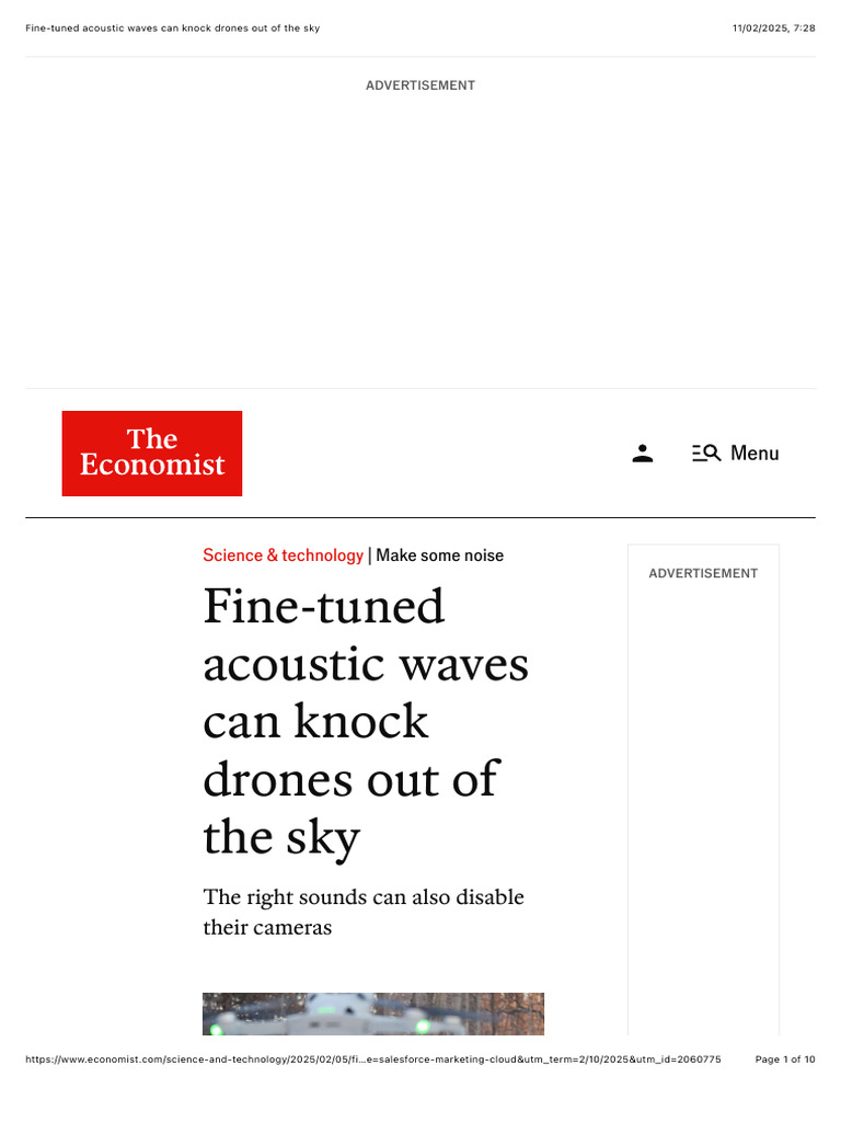 Fine-Tuned Acoustic Waves Can Knock Drones Out of The Sky | PDF ...