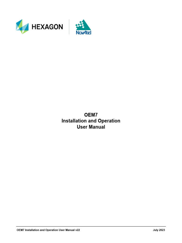 OEM7 Installation Operation Manual | PDF | Usb | Electrical Connector