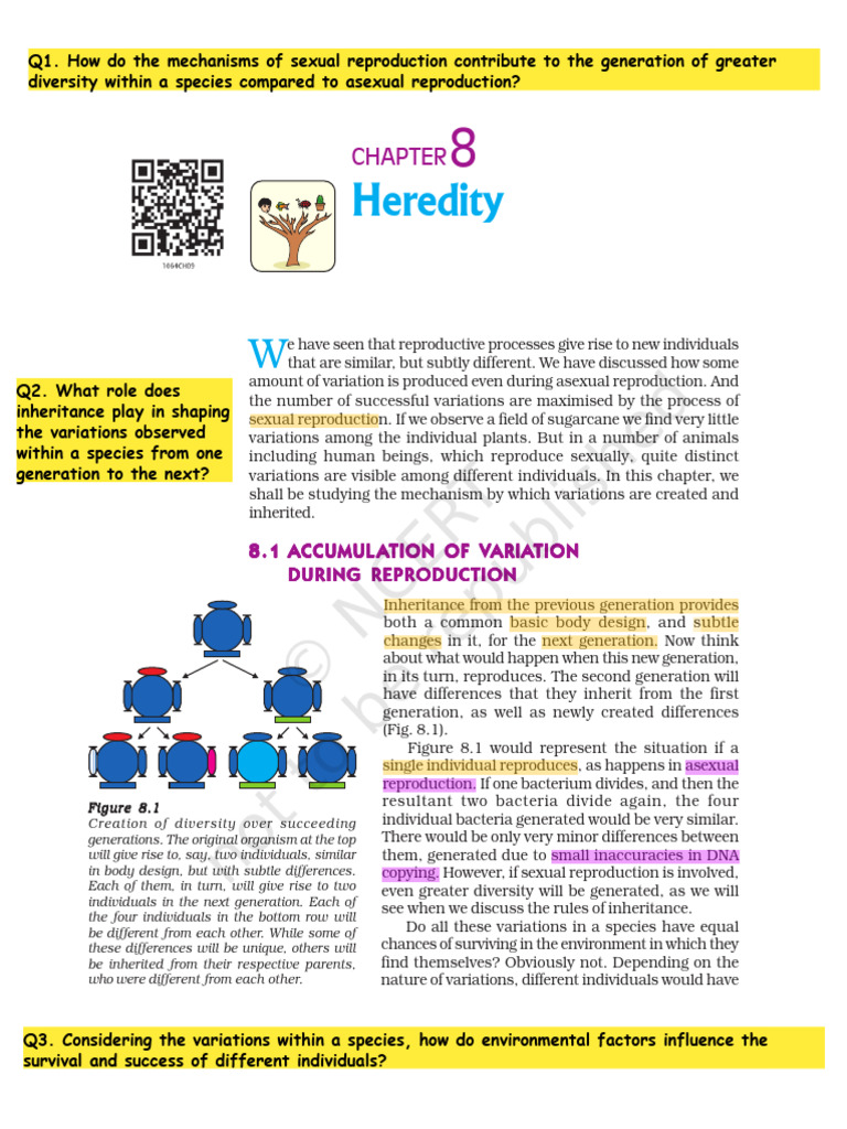 Heredity and Variation in Reproduction | PDF | Heredity | Reproduction